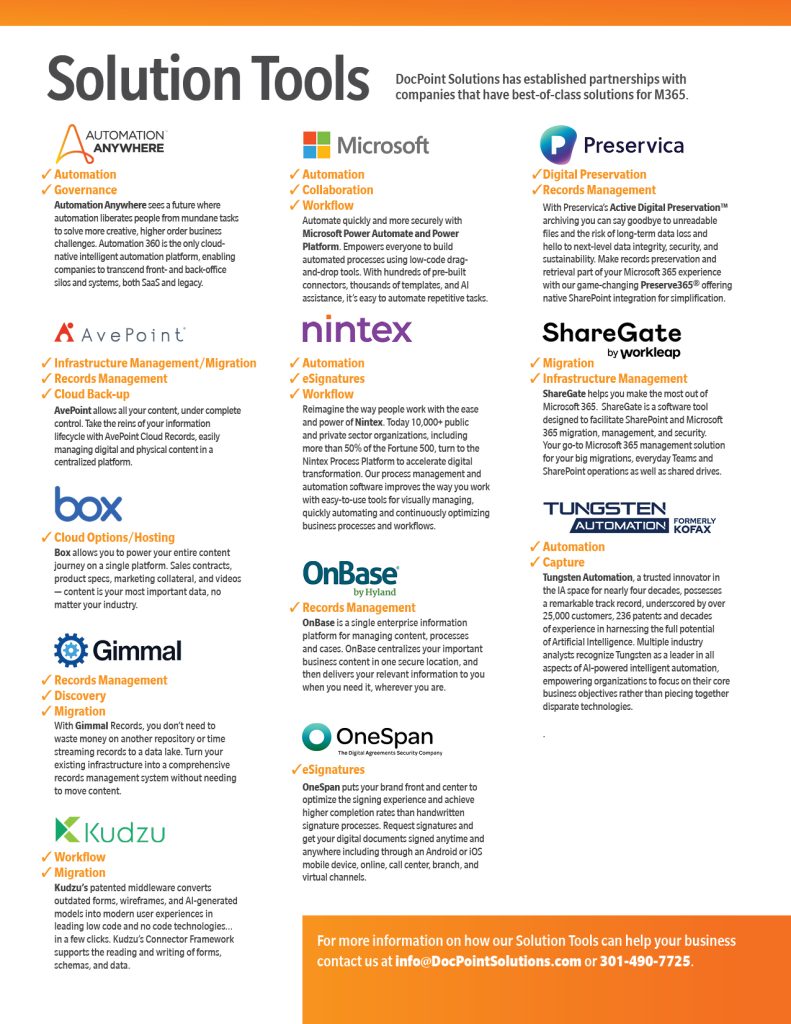 Solution Tools | DocPoint Solutions